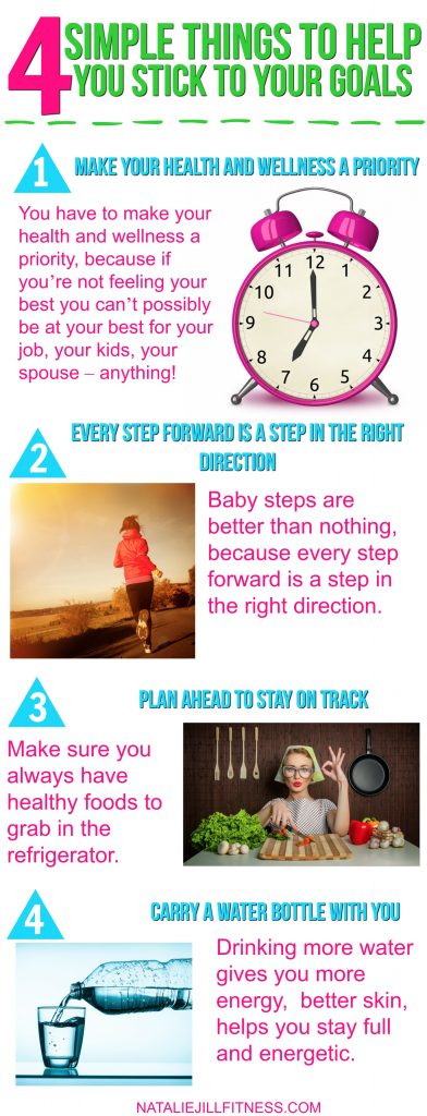Four simple things to help you stick to your goals - Natalie Jill Fitness