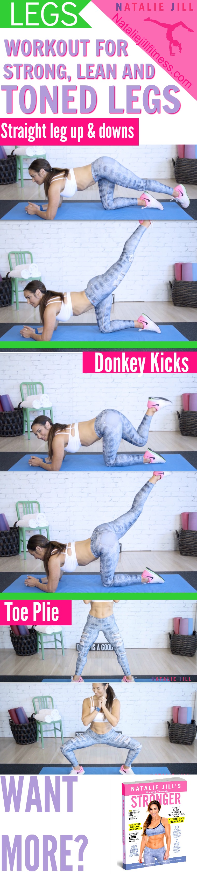 Workout for Strong, Lean, and Toned Legs - video - Natalie Jill Fitness