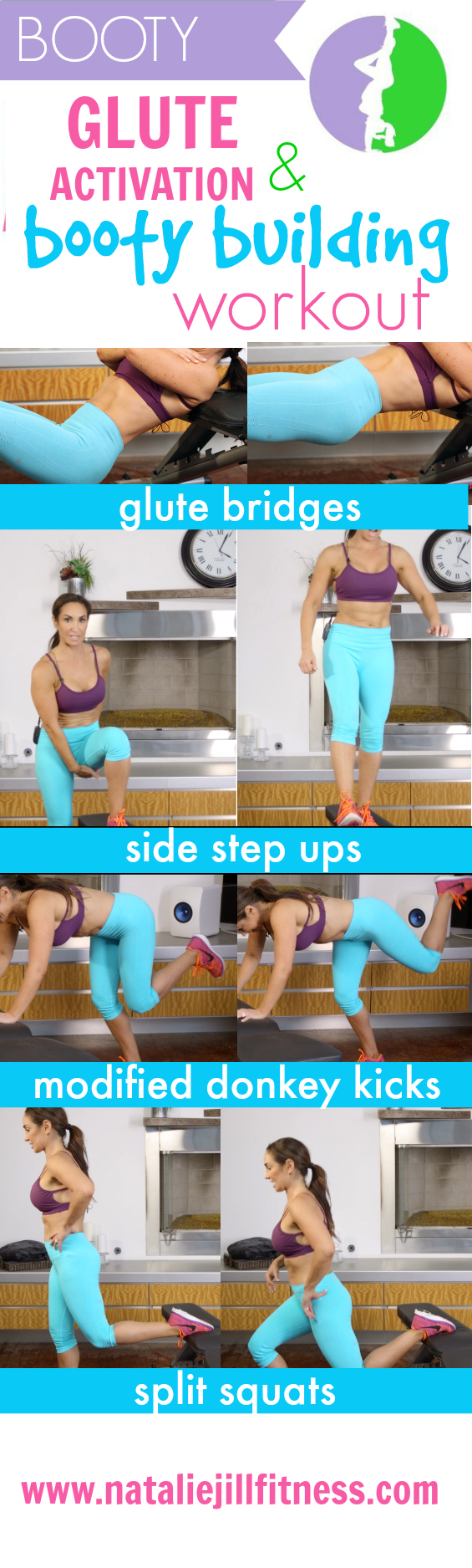 Glute Activation Booty Building Workout Video Natalie Jill