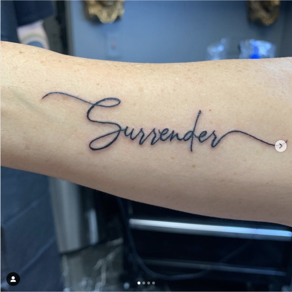 Why I got the word SURRENDER tattooed on my arm - Natalie Jill Fitness