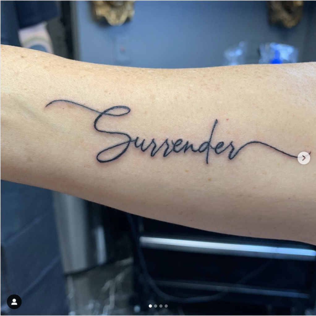 Why I got the word SURRENDER tattooed on my arm - Natalie Jill Fitness
